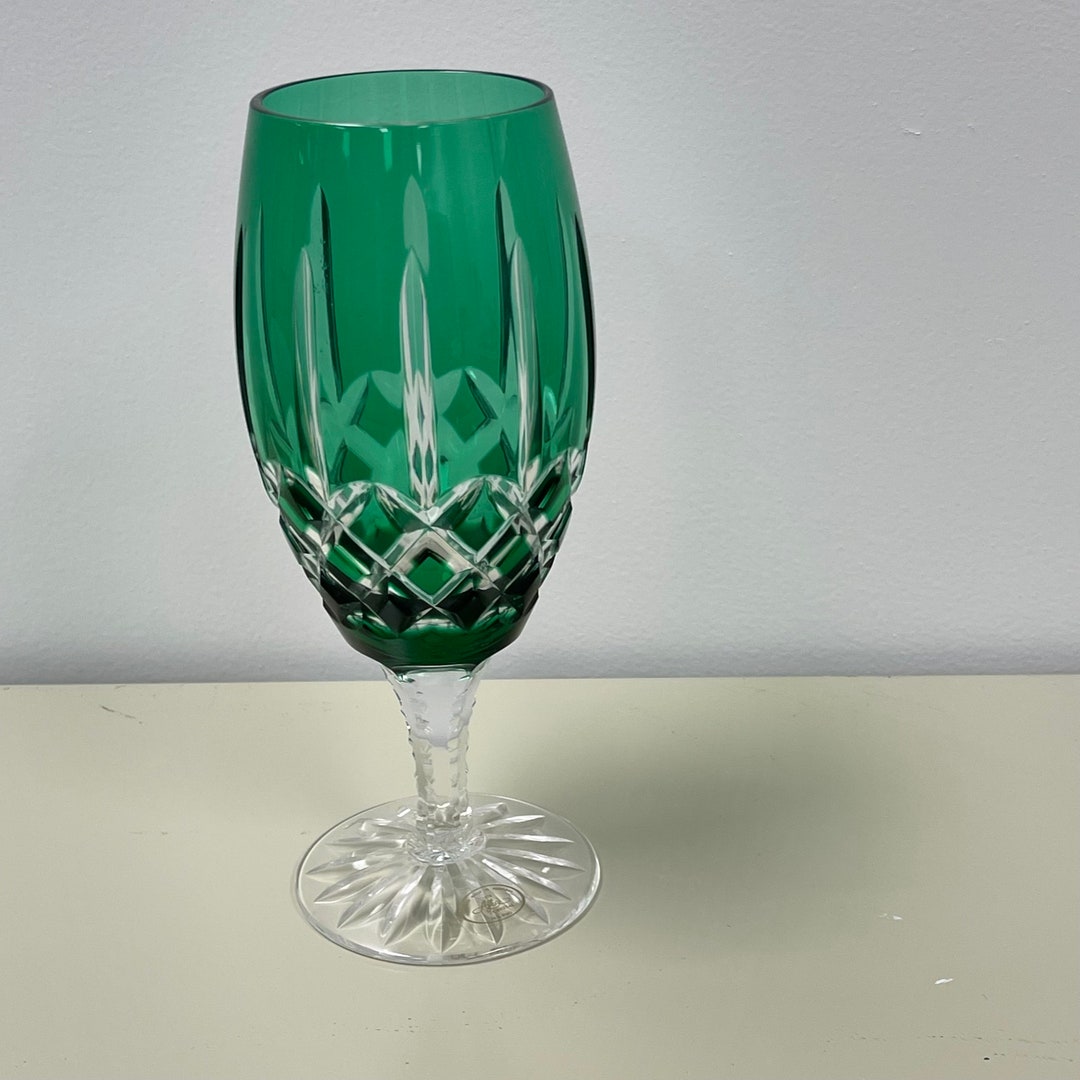 AJKA Hungarian Crystal Goblets / Wine Glass / Green Wine Glass - Etsy