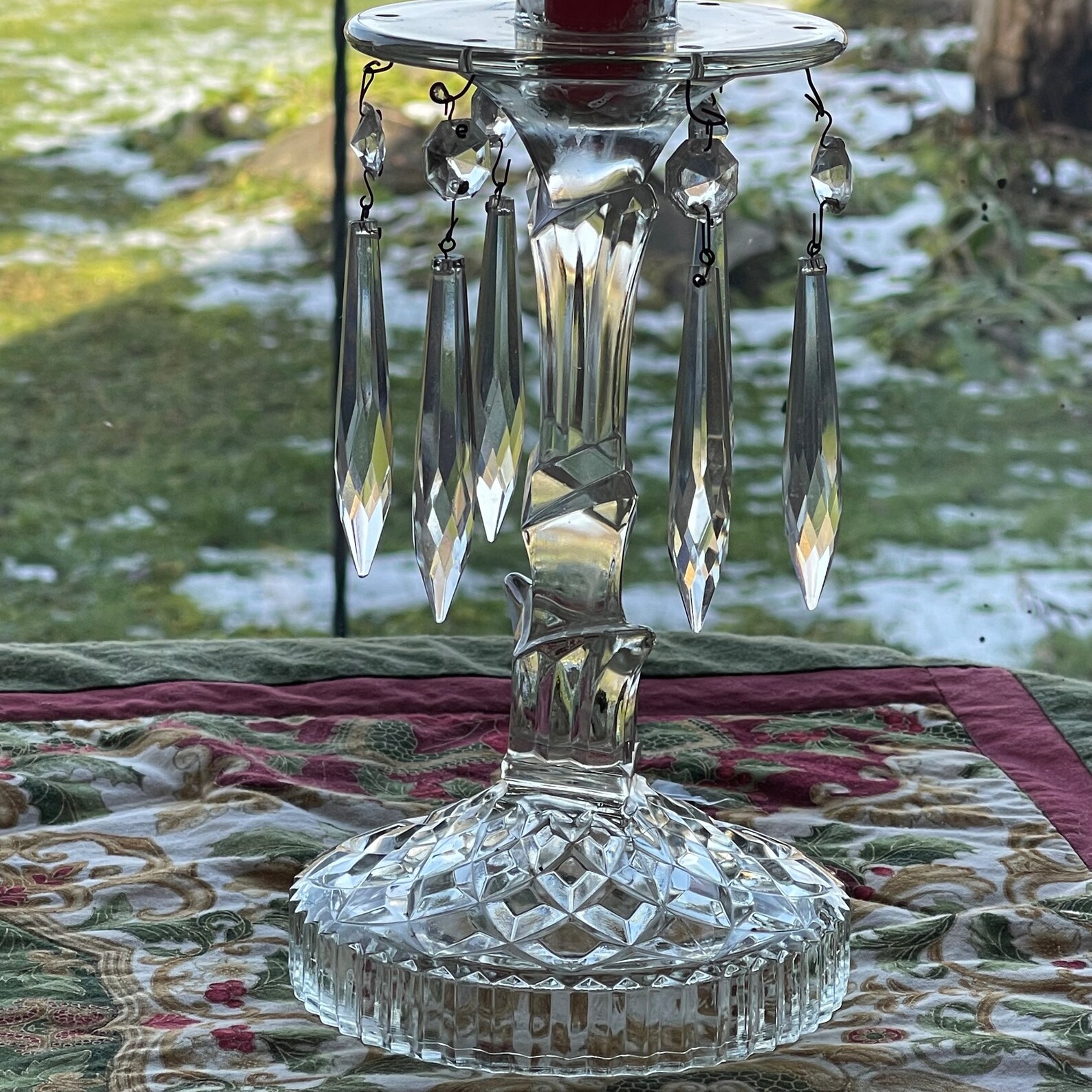 French Country Victorian Candle Labra With Prisms Set of Two - Etsy