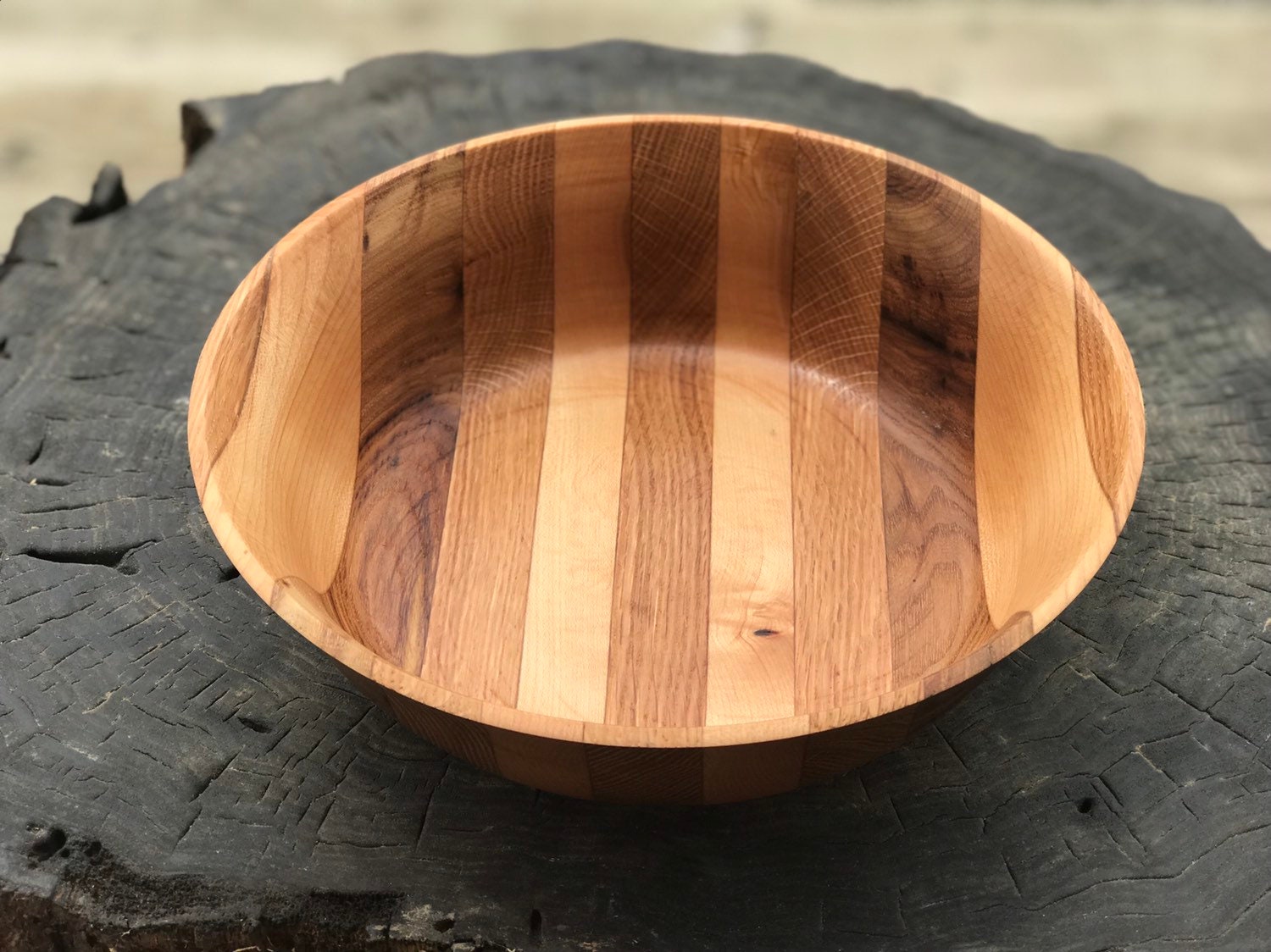 New Multi Wood Bowl Turned Bowl Mixed Wood Maple Oak Mahogany - Etsy