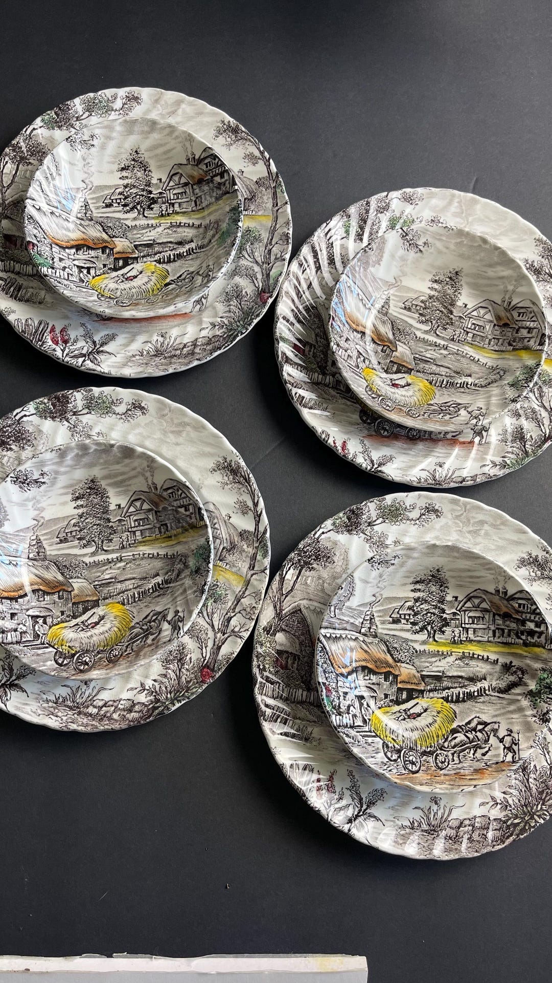 Yorkshire" Staffordshire Ironstone Dishware, Four Plates Four Bowls ...