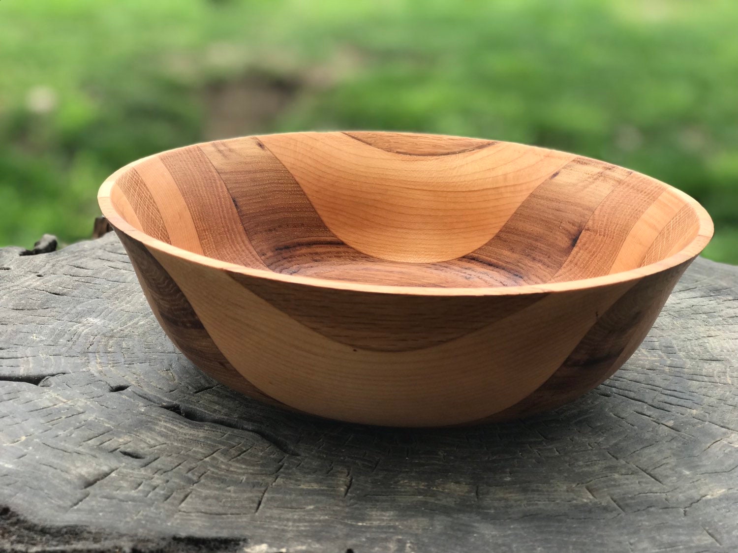New Multi Wood Bowl Turned Bowl Mixed Wood Maple Oak Mahogany - Etsy