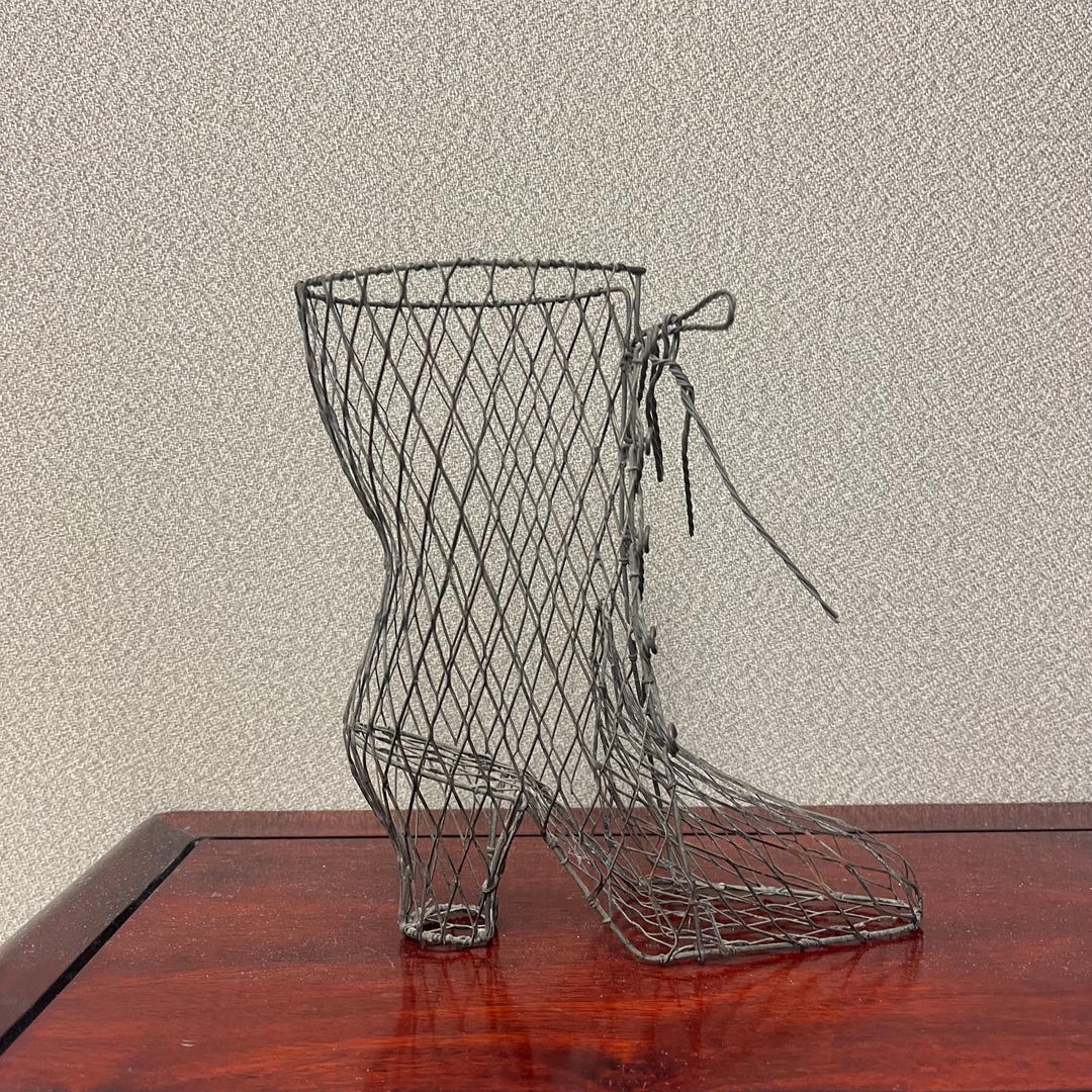 Wire Mesh High Healed Boot Rustic Decor - Etsy