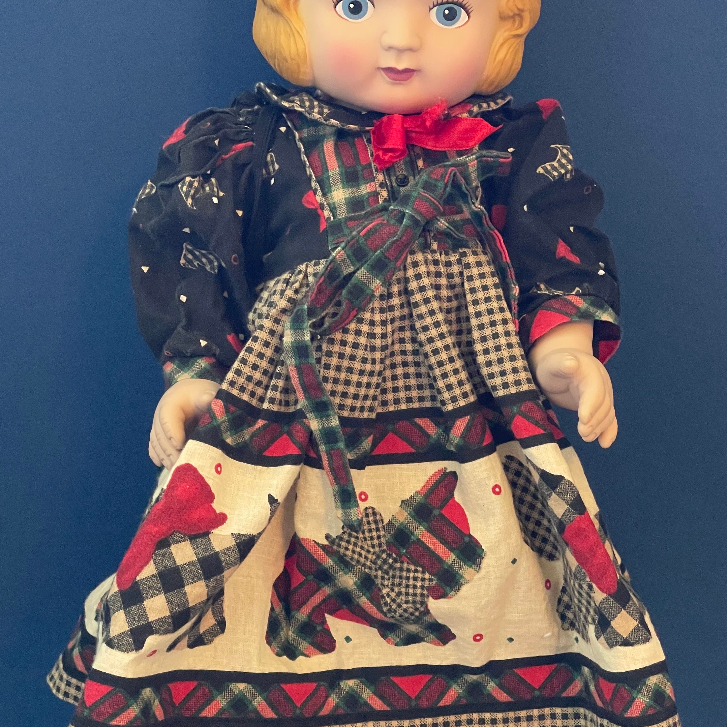 Daisy Kingdom Full PVC Doll Scotty Dog Dress Blue Eyes - Etsy