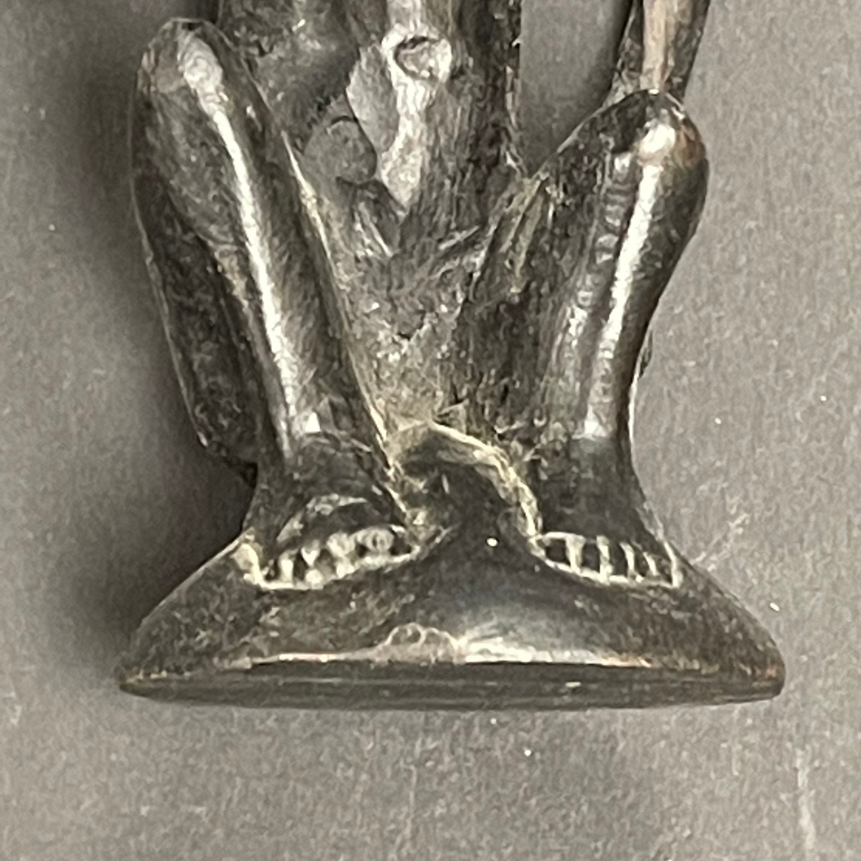 Wooden African Statue / Tribe Hand Carved Thinking Man Stoking Beard ...