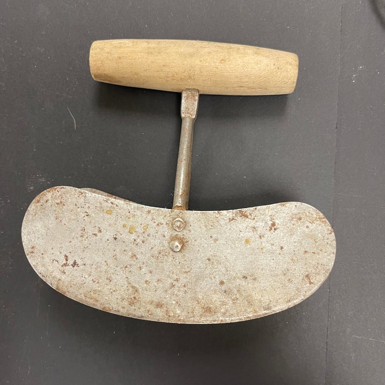 Vintage Food Chopper Wood Handle Double Blades - Etsy