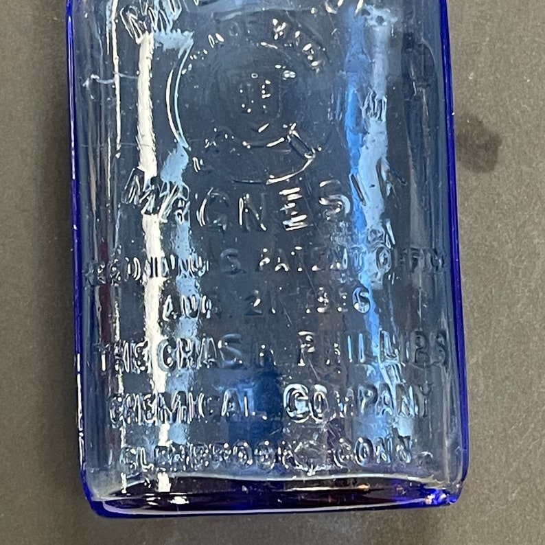 Cobalt Blue Milk of Magnesia Bottle Glenbrook Conn. Phillips, USA ...