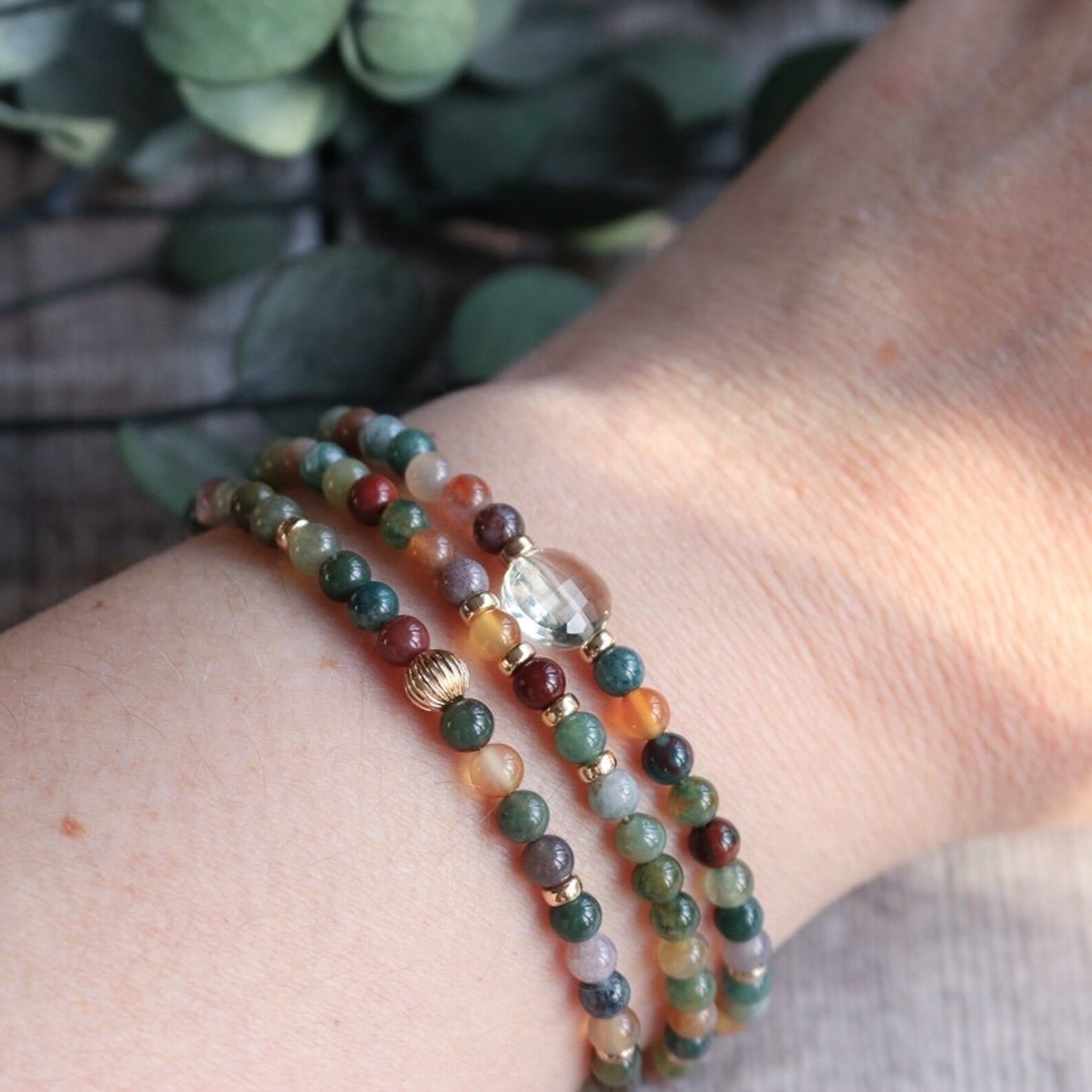 Indian Agate Bracelet, Agate Bracelet, Beaded Bracelet, Gemstone ...