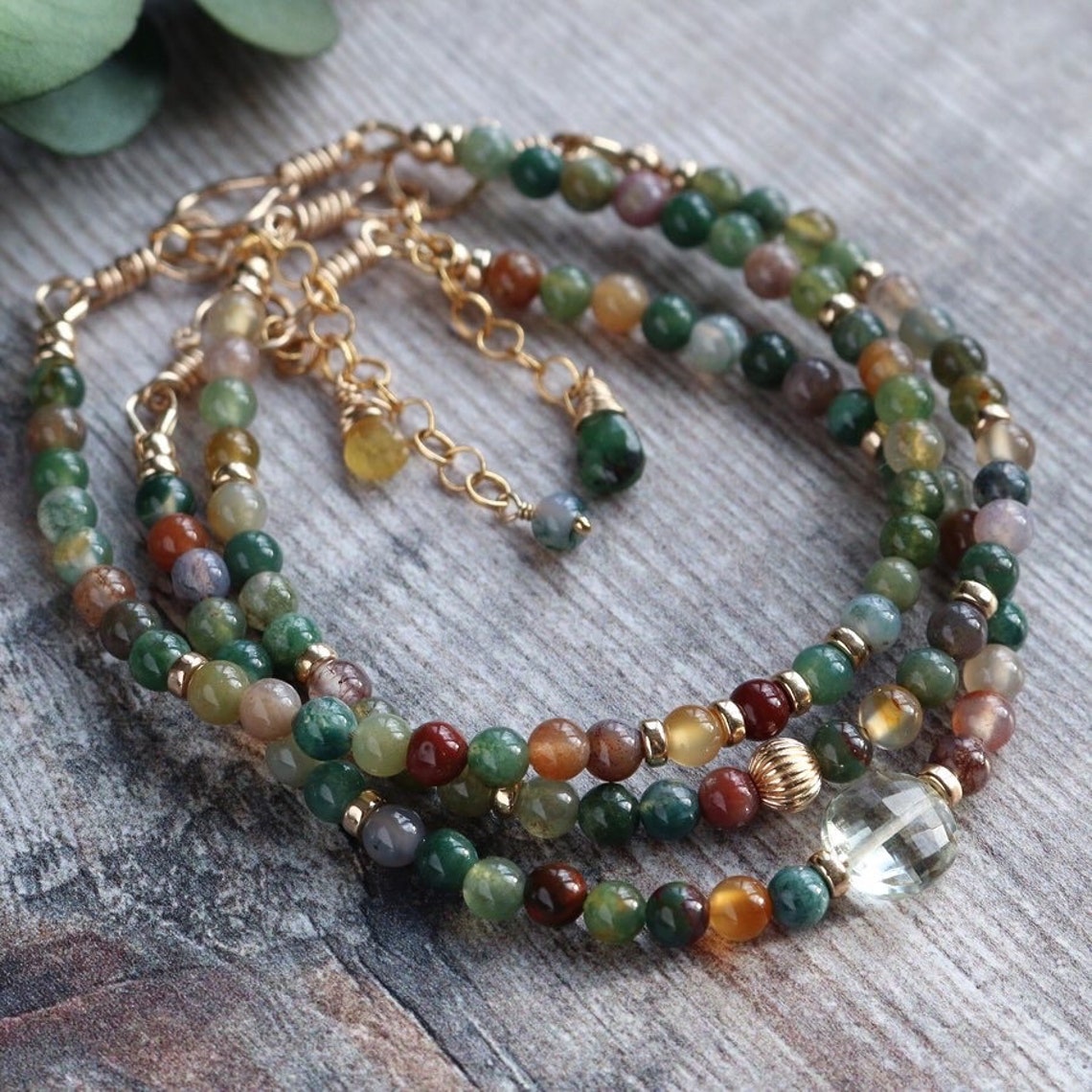 Indian Agate Bracelet, Agate Bracelet, Beaded Bracelet, Gemstone ...
