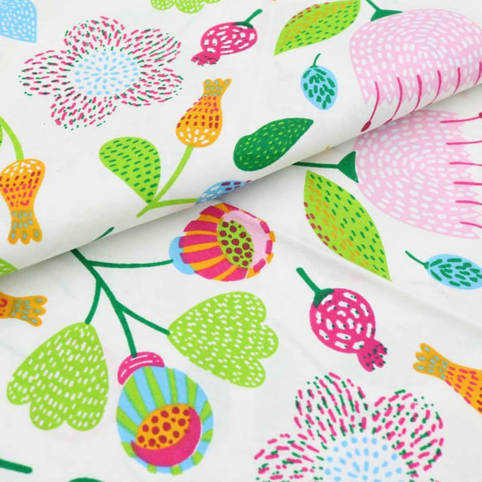 Flower Fat Quarters, 5 Piece 40x50cm/15,7x19.7inch, 100% Cotton Fabric ...