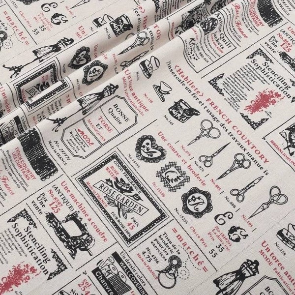 Sewing Machine Print Cotton Fabric - Etsy