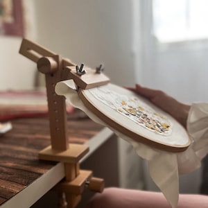 Adjustable Embroidery Hoop Holder Stand | Clamp on Table DIY Cross ...