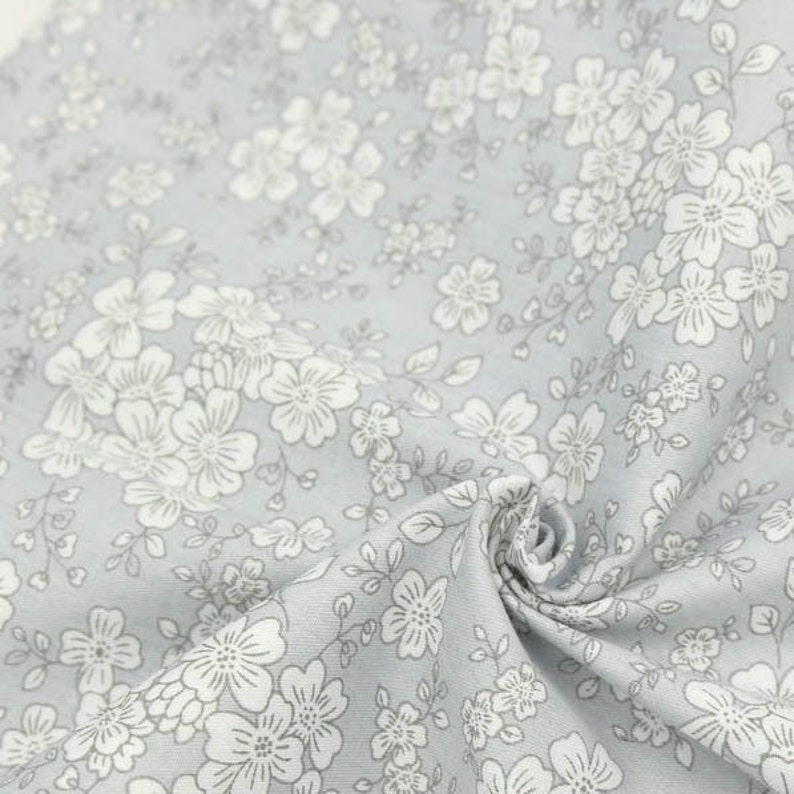 Grey Fabric by the Yard Cotton Twill Fabric Grey Cotton - Etsy