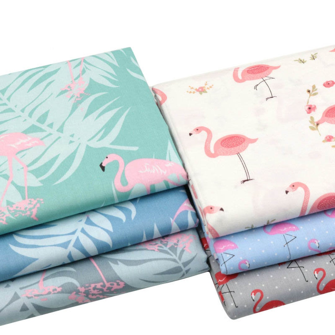 Flamingo Cotton Fabrics, Quilting Fabric, Animal Print Fabric, Pink ...