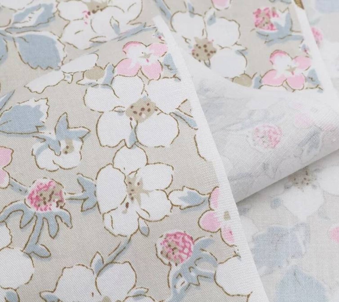 Grey Fabric by the Yard Cotton Twill Fabric Grey Cotton - Etsy