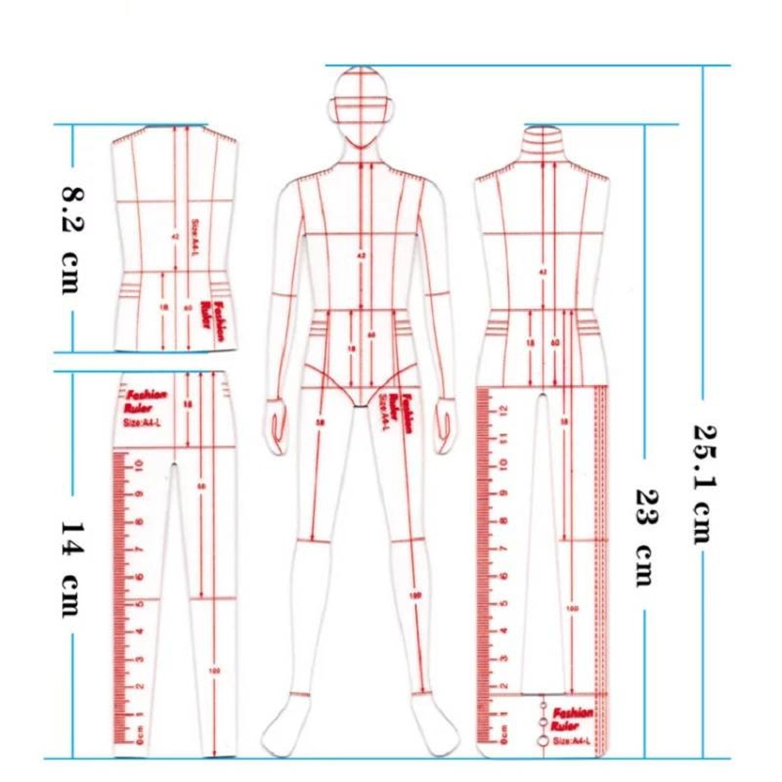 Fashion Drawing Ruler Manequin Ruler Designer Ruler Pattern - Etsy