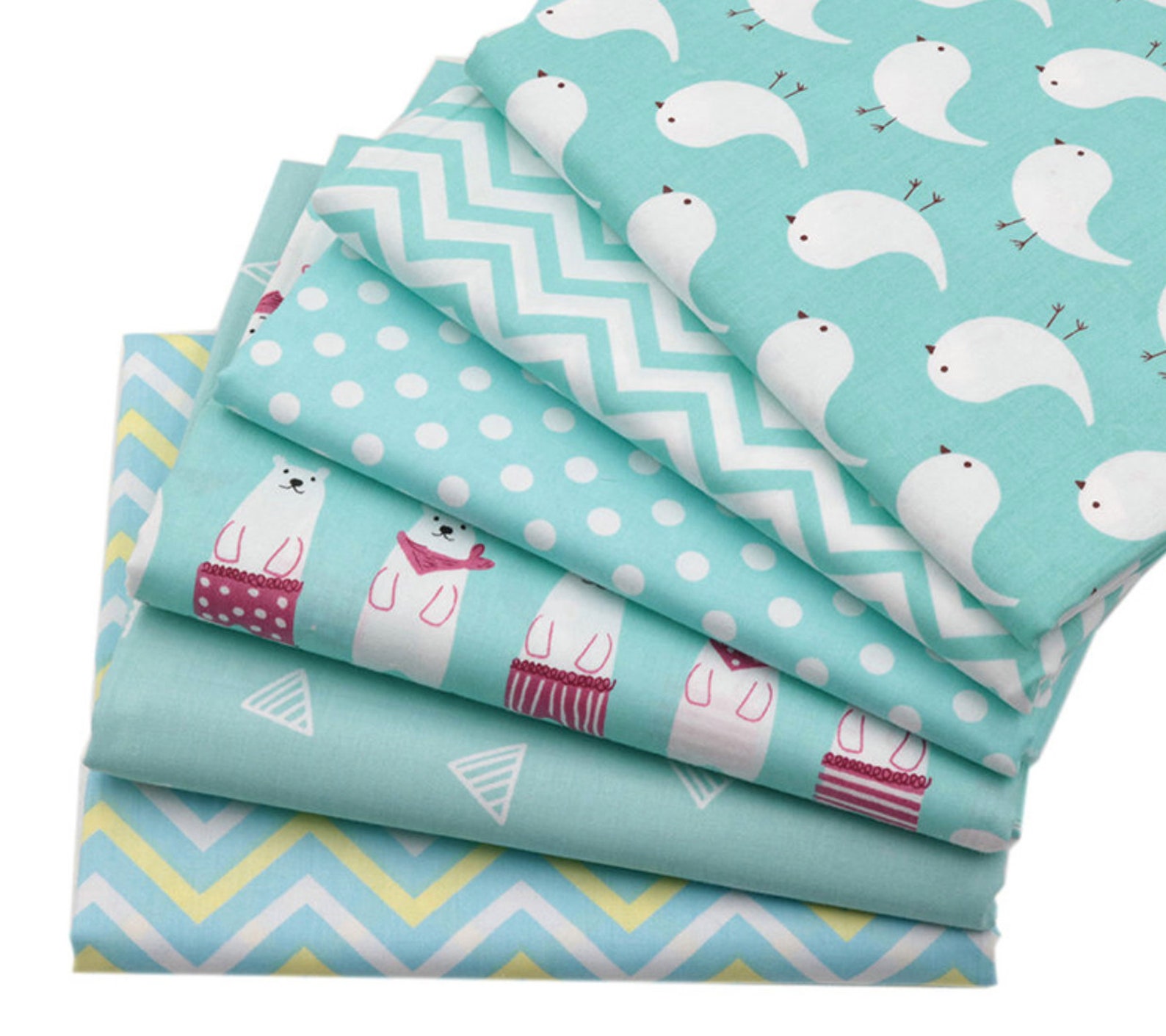 Turquoise Bundle 6 Fat Quarters 50x40 Cm 19x15 - Etsy