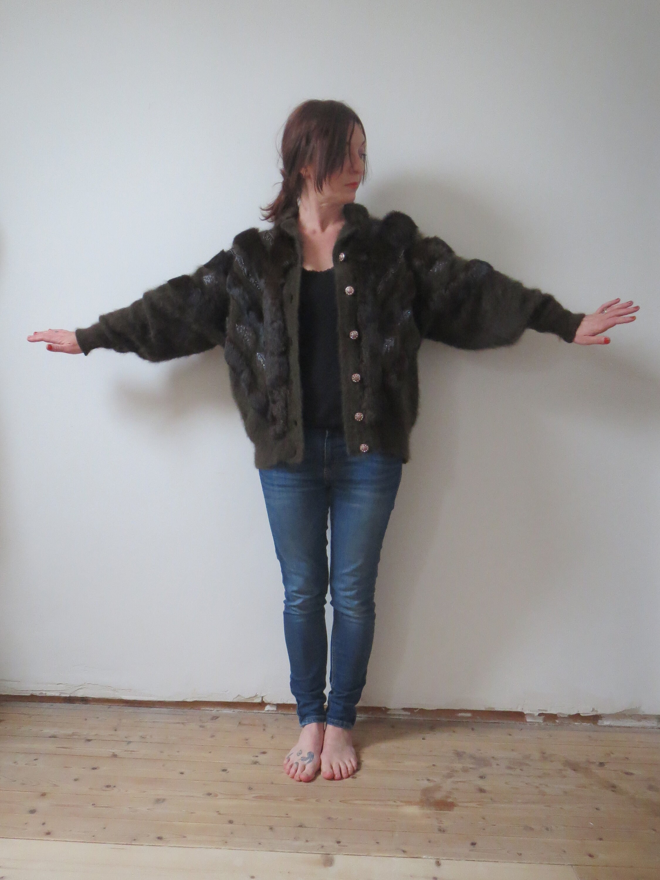 Vintage French 1970s 1980s Angora Rabbit Jacket Cardigan - Etsy