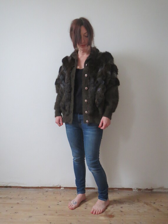 Vintage French 1970s 1980s angora rabbit jacket cardi… - Gem