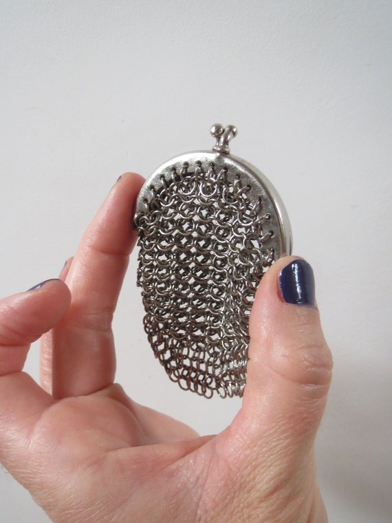 Antique French 1920s chainmail purse - Gem