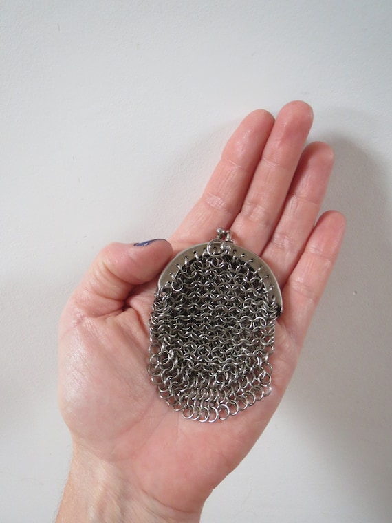 Antique French 1920s chainmail purse - Gem