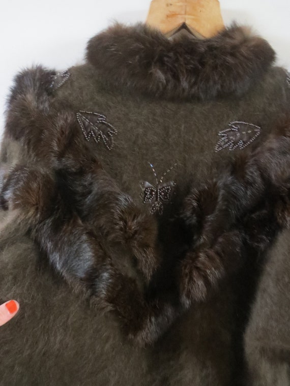 Vintage French 1970s 1980s angora rabbit jacket cardi… - Gem