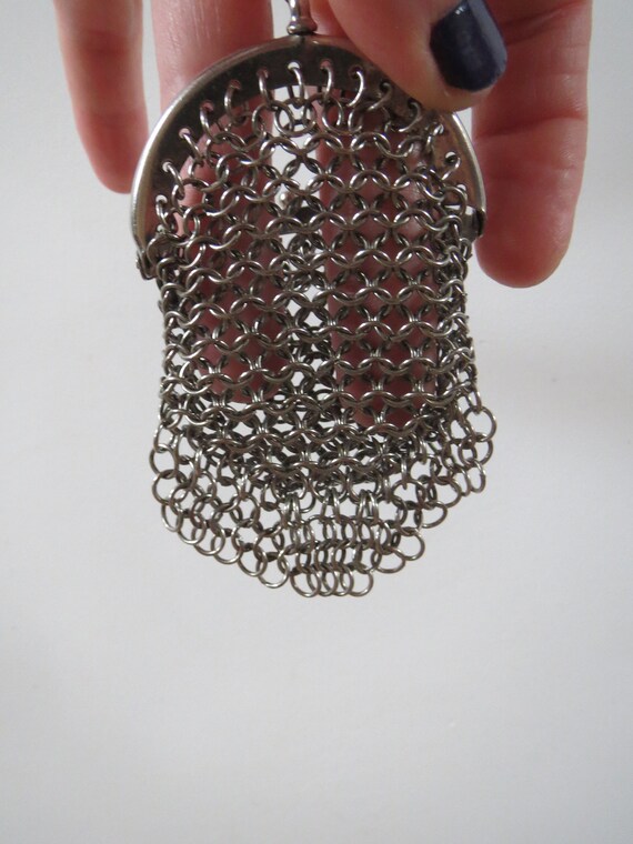 Antique French 1920s chainmail purse - Gem