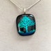Cyan Blue Tree of Life Fused Glass Pendant - Etsy