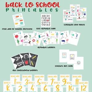Back to School Printable Bundle, Instant Download, Printable Decor ...