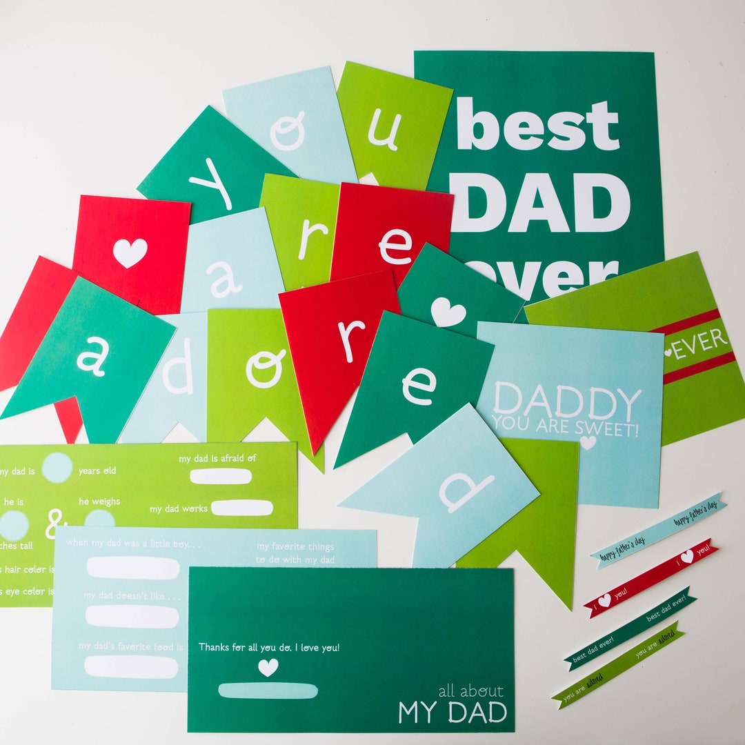 Father's Day Printable Bundle, Instant Download, Gift for Dad, Gift ...
