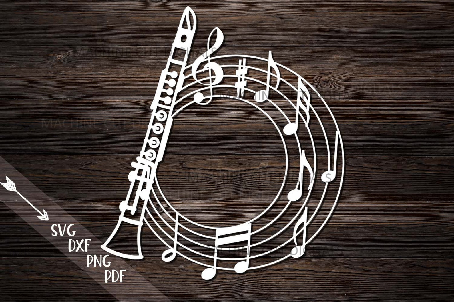 Clarinet Monogram Frame for Name Sign Svg Laser Cut File for - Etsy