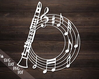 Die Cuts Lil Davis Designs Paper Laser Cut Outs Music Guitar Clarinet ...