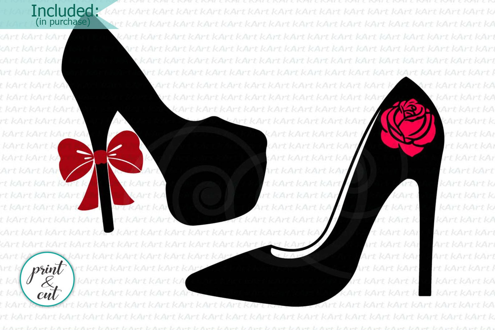 High Heel Svg Wedding Shoe Svg Wedding Svg Bow Svg Rose - Etsy