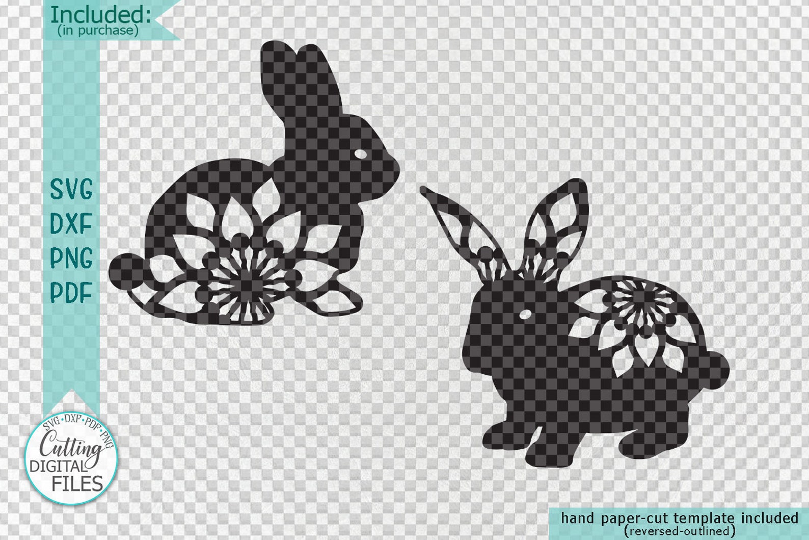 Floral Bunny Svg Bunny Mandala Svg Easter Bunny Svg Rabbit - Etsy
