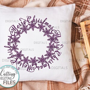 Merry Christmas Frame With Snowflakes for Name Sign Svg Laser - Etsy