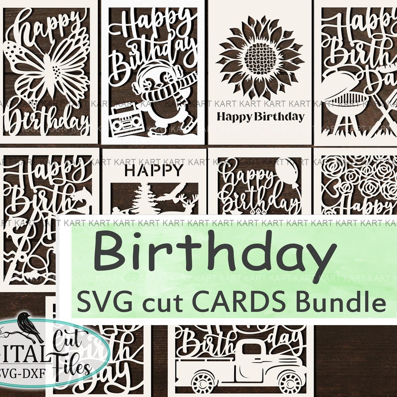 Happy Birthday Card Svg - Etsy