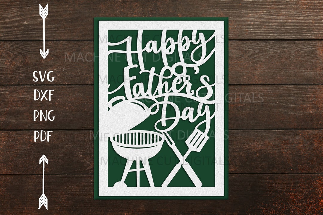 BBQ Fathers Day Card Svg, Papercut Svg, Laser Cut Template, Greeting ...