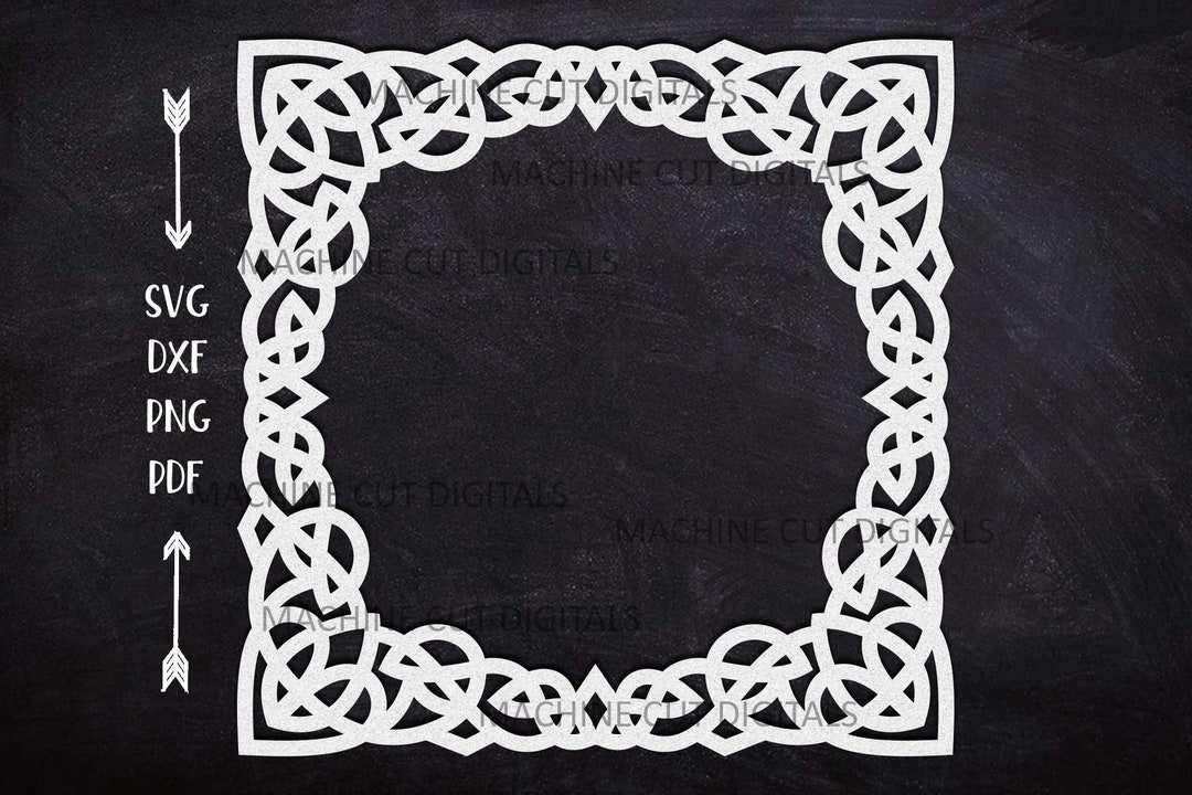 Celtic Knots Square Frame Svg, Laser Cut Template, Digital Download ...