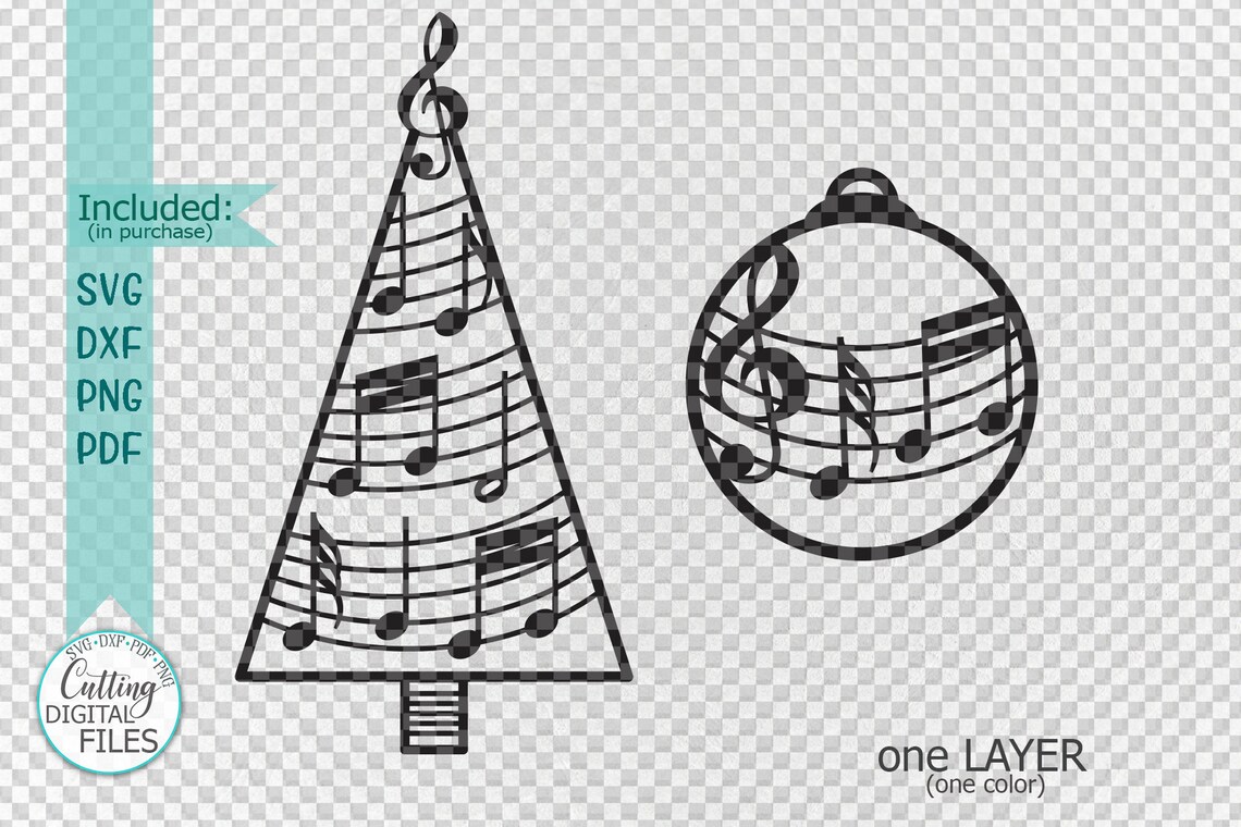 Christmas tree with music notes hanging ornaments decoration | Etsy