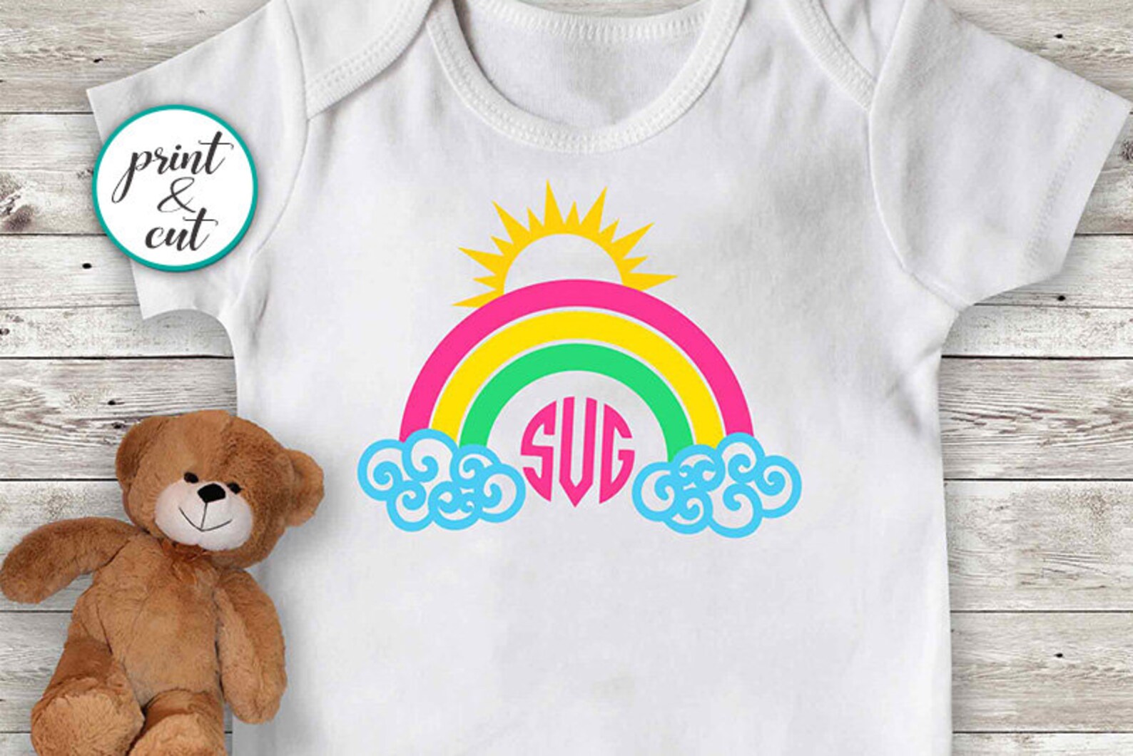 Rainbow Monogram Svg Rainbow Split Monogram Svg Sun Monogram - Etsy