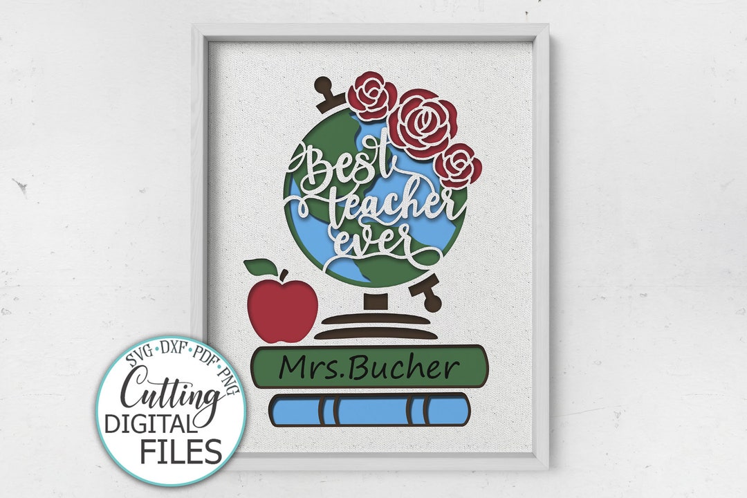 Teacher Shadow Box Svg , Teacher Multilayer Svg, Laser Cut Template ...