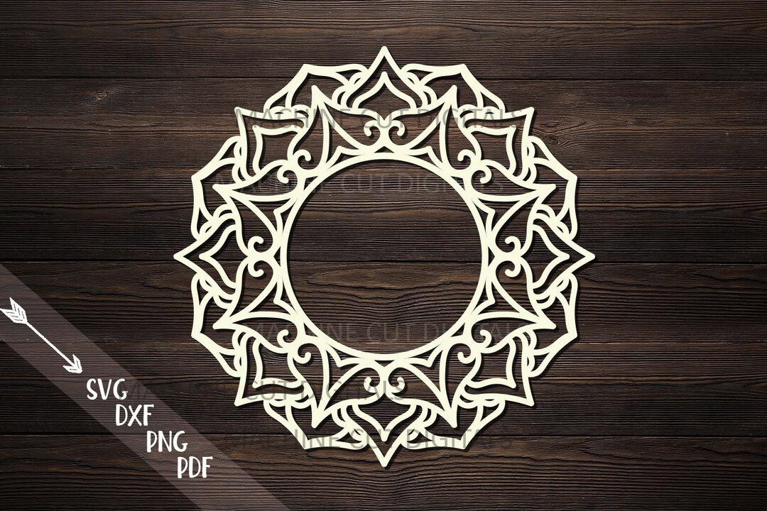 Mandala Monogram Svg Mandala Frame Svg Flower Mandala Cut - Etsy