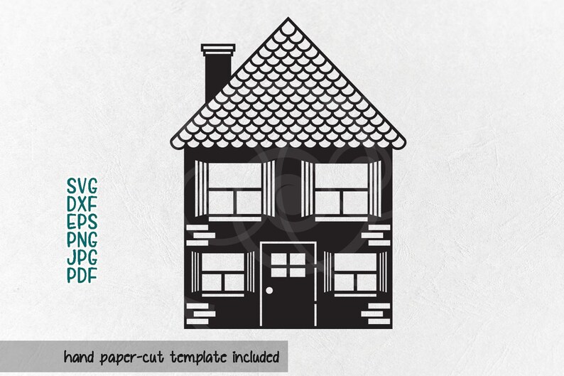Maison svg svg maison fichier de coupe de bâtiment modèle | Etsy