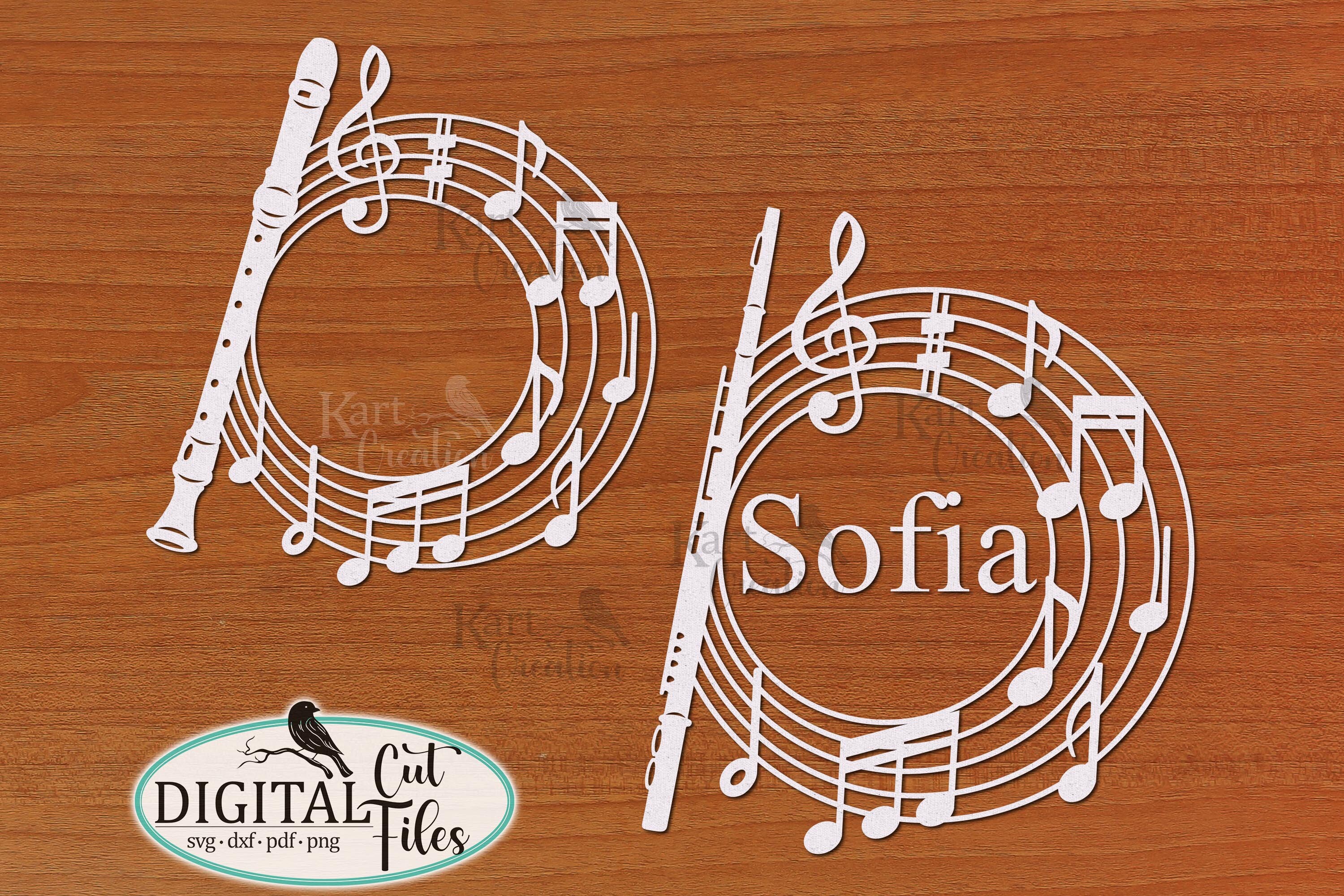 Monograma de flauta svg flauta svg archivo de corte Cricut - Etsy España