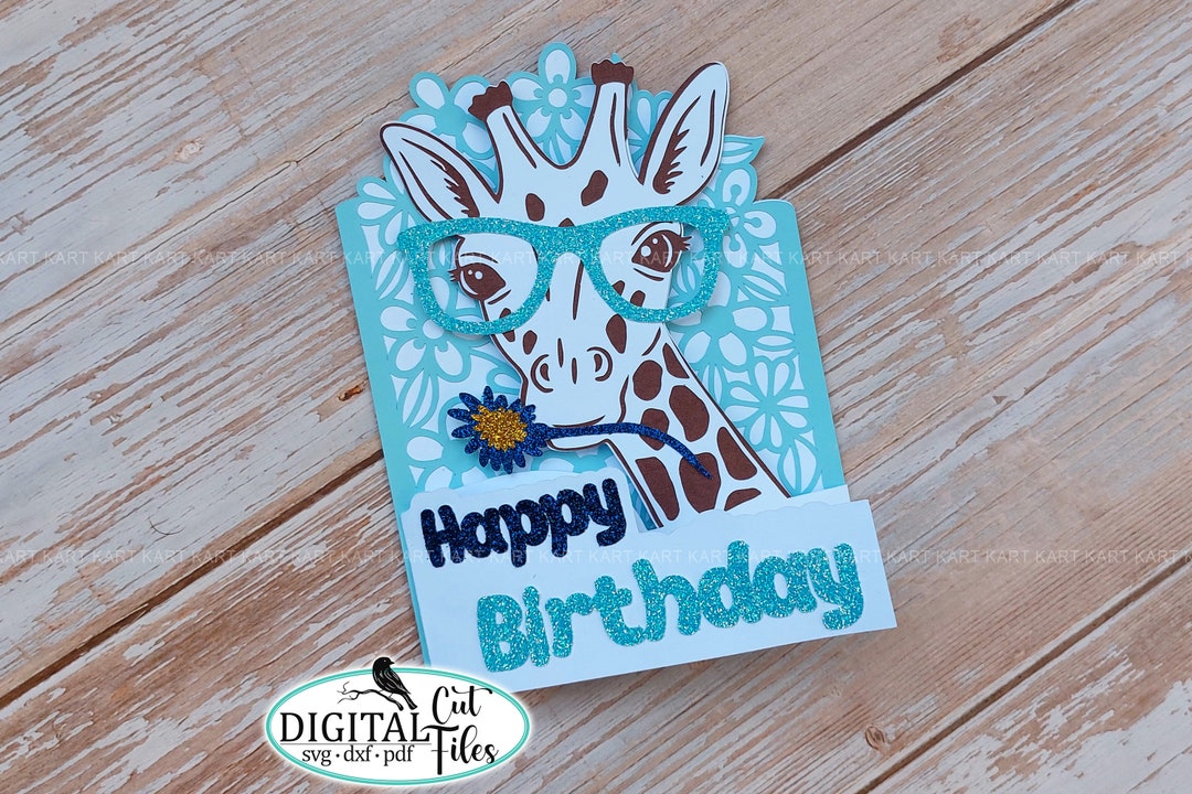 3D Layered Birthday Card Svg Cricut, Giraffe Layered Card Svg, Diy ...
