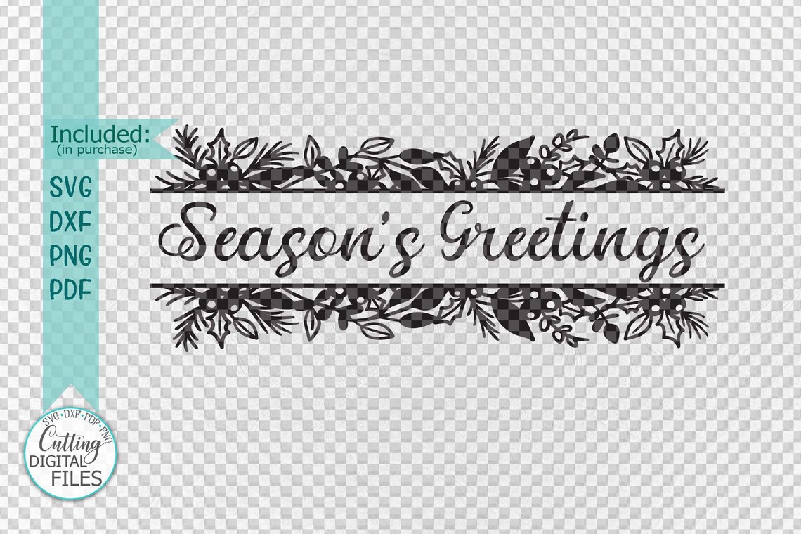 Seasons Greetings Svg Christmas Sign Svg Long Horizontal | Etsy
