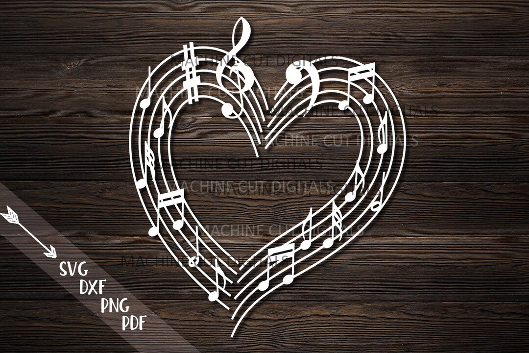 Musical Heart Svg, Heart With Notes Svg, Music Notes Svg, Music Lessons ...