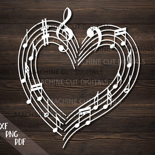 Musical Heart Svg Heart With Notes Svg Music Notes Svg - Etsy