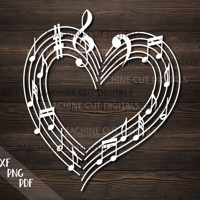 Heart Music Notes - Etsy