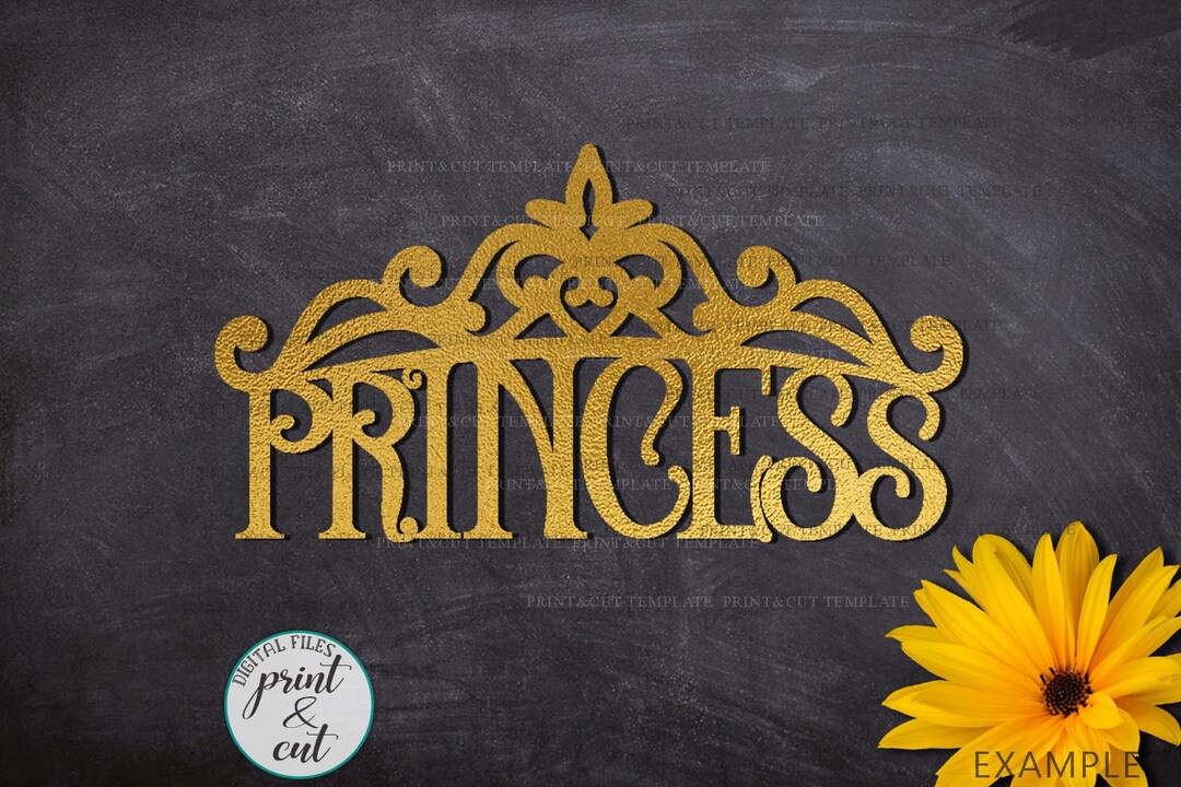 Princess Crown Svg, Princess Word Svg, Nursery Sign Svg, Door Hanger ...
