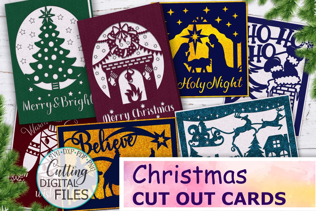 Christmas Card Svg Bundle, Cricut Cards Svg, Merry Christmas Card Svg ...